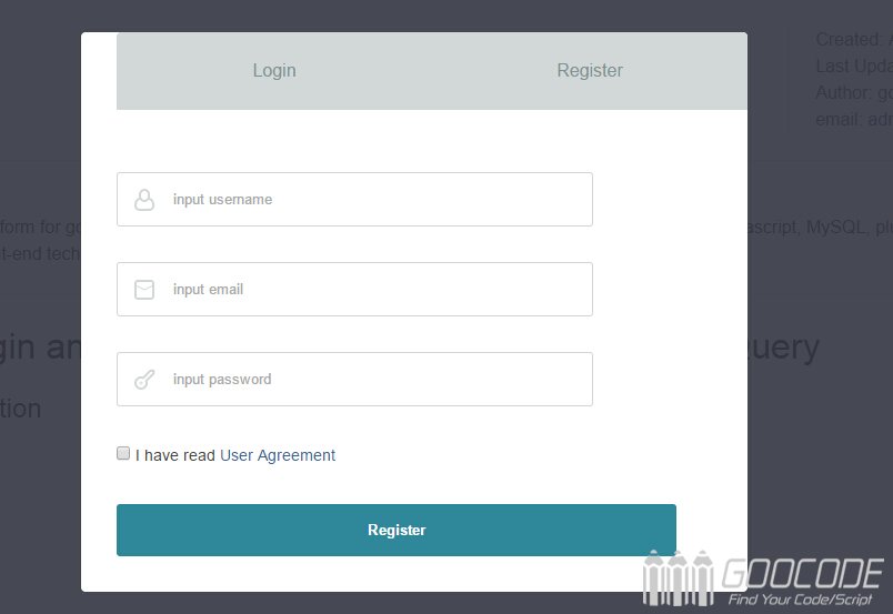 Switching Login And Registration Form In Pop up Window By JQuery GOOCODE